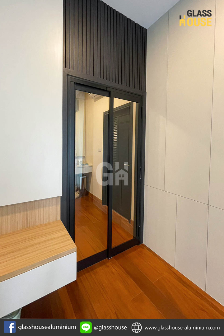 ประตู PC Door , บานเลื่อนสวิง, บานเลื่อน, กั้นห้อง, กั้นแอร์ - Glass House