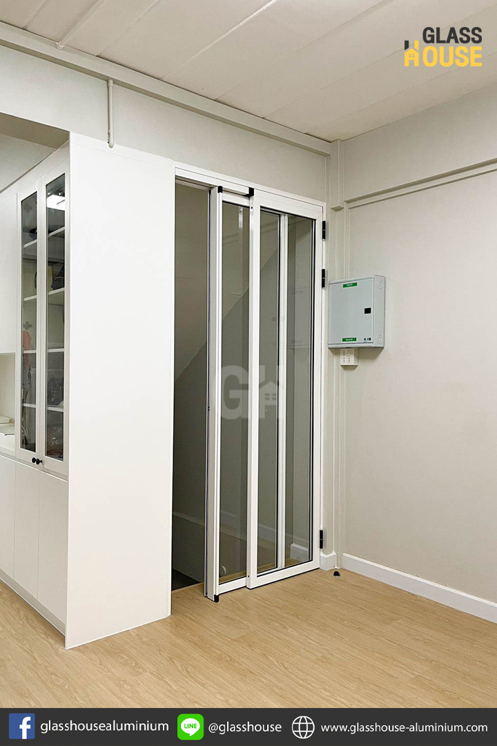 ประตู PC Door , บานเลื่อนสวิง, บานเลื่อน, กั้นห้อง, กั้นแอร์ - Glass House