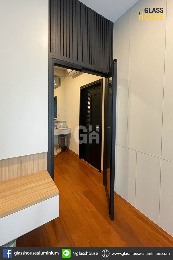 ประตู PC Door , บานเลื่อนสวิง, บานเลื่อน, กั้นห้อง, กั้นแอร์ - Glass House