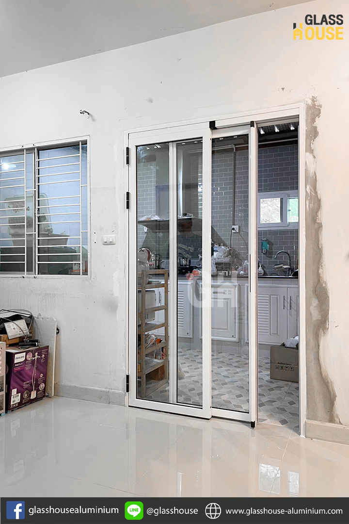 ประตู PC Door , บานเลื่อนสวิง, บานเลื่อน, กั้นห้อง, กั้นแอร์ - Glass House